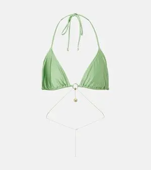 BANANHOT Bananhot Chain Triangle Bikini Top Green