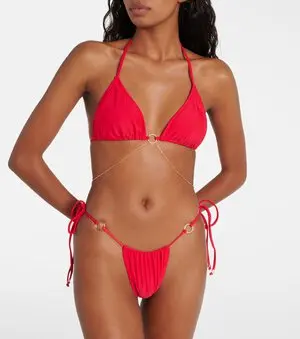 BANANHOT Chain Triangle Bikini Top - Red