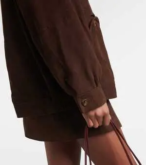 BLAZÉ MILANO Cleo Suede Bomber Jacket
