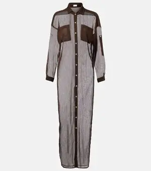 Jade Swim Mika Sheer Shirt Dress - Brown
