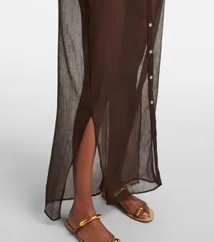 Jade Swim Mika Sheer Shirt Dress - Brown