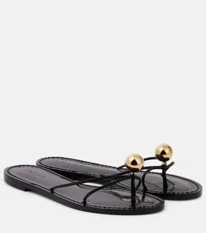 AMANU Malawi Embellished Leather Thong Sandals