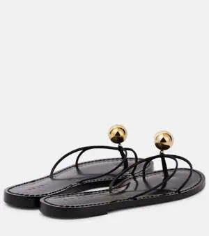 AMANU Malawi Embellished Leather Thong Sandals