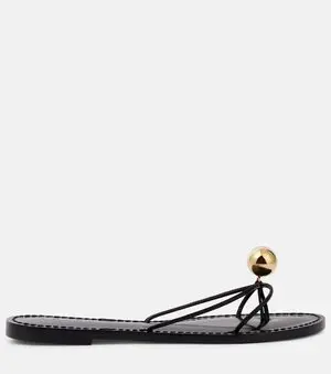 AMANU Malawi Embellished Leather Thong Sandals