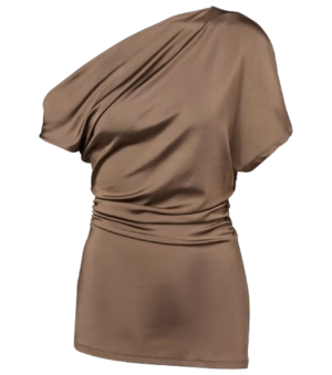 Tove Edel Ruched Draped Top - Brown