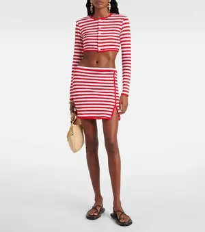 Jade Swim Striped Terry Miniskirt