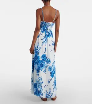 Poupette St Barth Cara Cotton Maxi Dress - Blue