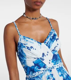 Poupette St Barth Cara Cotton Maxi Dress - Blue
