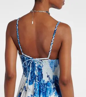 Poupette St Barth Cara Cotton Maxi Dress - Blue