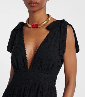 Poupette St Barth Perla Embroidered Maxi Dress
