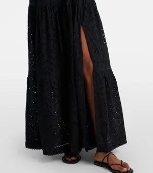 Poupette St Barth Perla Embroidered Maxi Dress