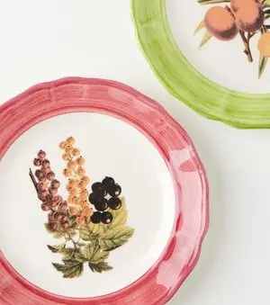 LES-OTTOMANS Botanica Set Of 4 Ceramic Plates - Multicoloured
