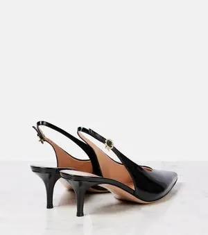 GIANVITO ROSSI Robbie 55 Patent Leather Slingback Pumps - Black