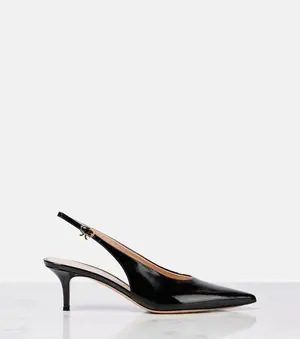 GIANVITO ROSSI Robbie 55 Patent Leather Slingback Pumps - Black
