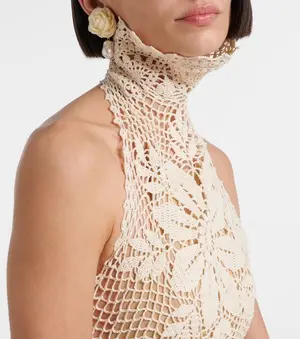 Magda Butrym Floral Crochet Top - White