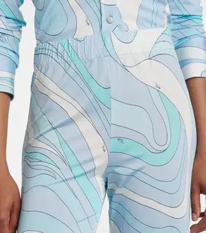 Emilio Pucci Marmo Print Satin Jersey Pants