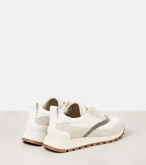 Brunello Cucinelli Monili Leather-trimmed Sneakers