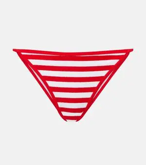 Jade Swim Bare Minimum Striped Terry Bikini Bottom - Red