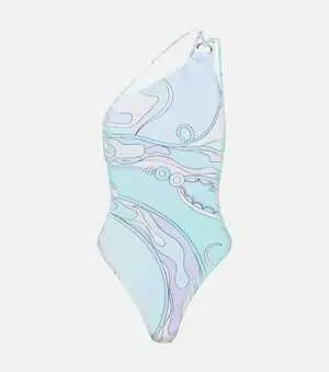 Emilio Pucci Orchidee One-shoulder Swimsuit