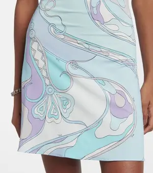 Emilio Pucci Orchidee Jersey Slip Dress - Blue