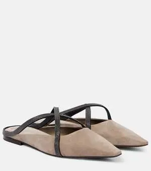 Beige Flat Mules