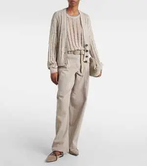 Brunello Cucinelli Monili Suede Mules - Beige