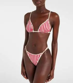 BANANHOT Candy Striped Triangle Bikini Top