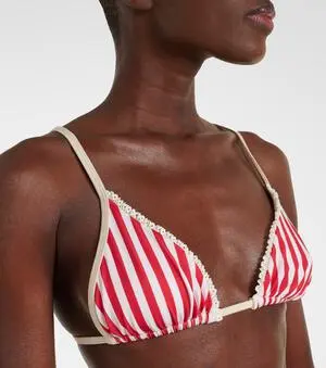 BANANHOT Candy Striped Triangle Bikini Top