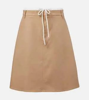Vince Layered Cotton Twill Midi Skirt