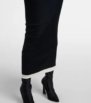 JEAN PAUL GAULTIER Layered Cotton Jersey Maxi Dress - Black