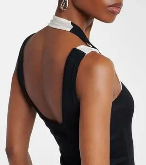 JEAN PAUL GAULTIER Layered Cotton Jersey Maxi Dress - Black