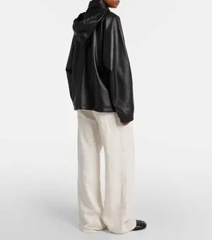 THE ROW Jilly Oversized Leather Bomber Jacket