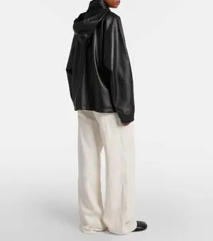 THE ROW Jilly Oversized Leather Bomber Jacket