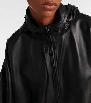 THE ROW Jilly Oversized Leather Bomber Jacket