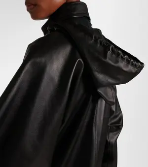 THE ROW Jilly Oversized Leather Bomber Jacket