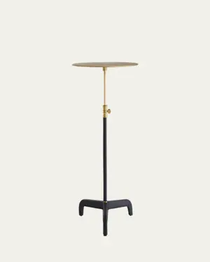 ARTERIORS Addison Adjustable Leather Accent Table - Navy