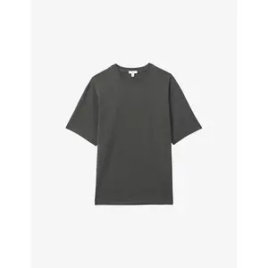 REISS Tate Oversized-fit Cotton-jersey T-shirt - Washed Black