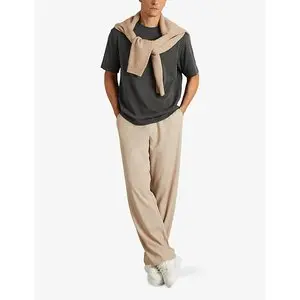 REISS Tate Oversized-fit Cotton-jersey T-shirt - Washed Black