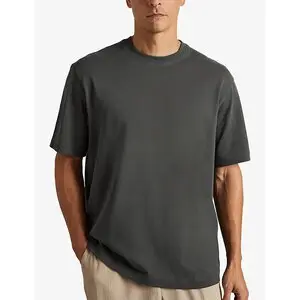 REISS Tate Oversized-fit Cotton-jersey T-shirt - Washed Black
