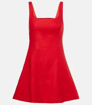 Faithfull The Brand Felice Linen Mini Dress - Red