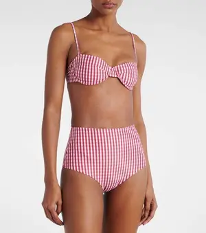 Faithfull The Brand Reyes Gingham Bikini Bottoms - Red