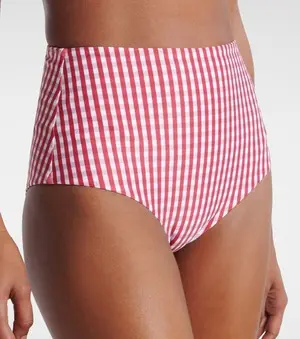 Faithfull The Brand Reyes Gingham Bikini Bottoms - Red