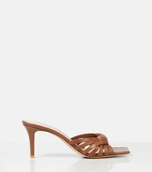 GIANVITO ROSSI Vyna 70 Metallic Leather Mules