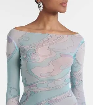 Emilio Pucci Orchidee Tulle Maxi Dress - Multicoloured