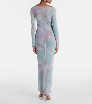 Emilio Pucci Orchidee Tulle Maxi Dress - Multicoloured