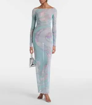 Emilio Pucci Orchidee Tulle Maxi Dress - Multicoloured