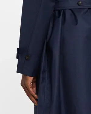 Emporio Armani Belted Trench Coat - Blue