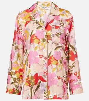 Max Mara Alan Floral Silk Satin Shirt - Multicoloured