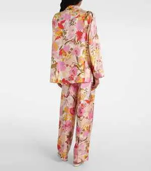 Max Mara Alan Floral Silk Satin Shirt