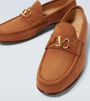 Valentino Garavani Vlogo Leather Loafers - Brown